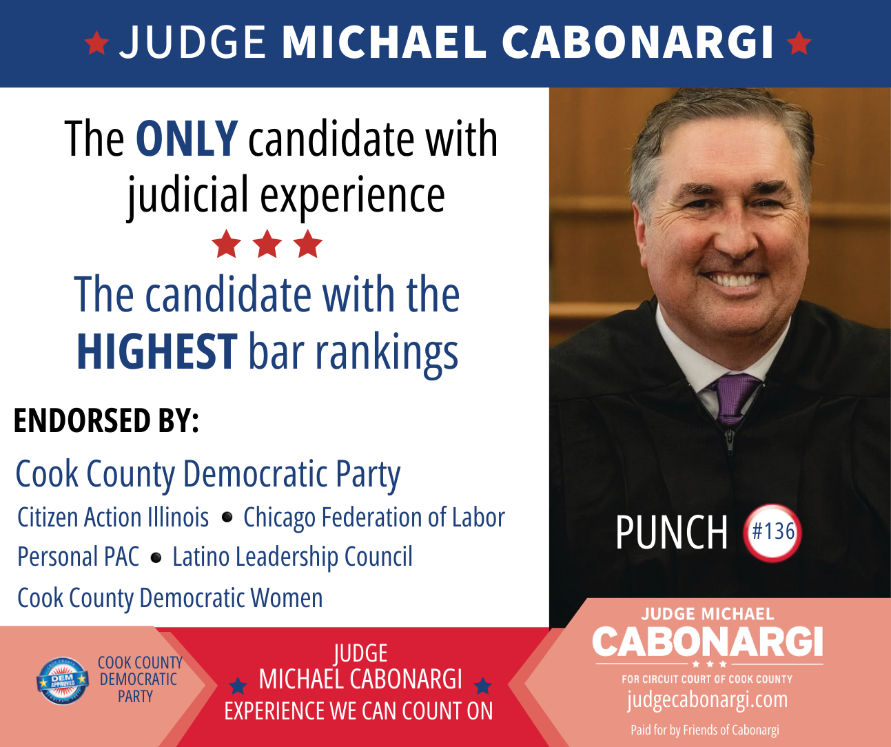 Judge Michael Cabonargi for Cook County